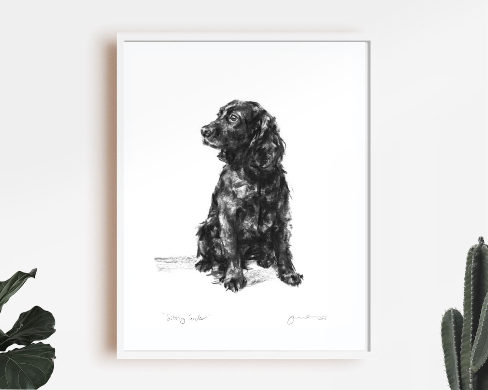 Dog Drawing Print Black Spaniel Sketch Fine Art Dog Print - Etsy UK