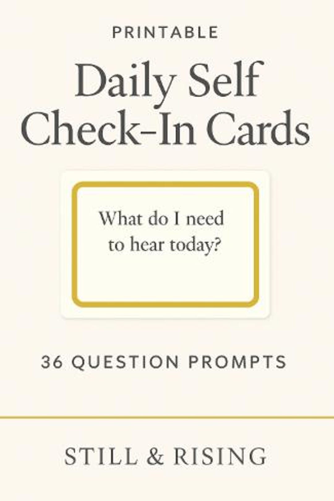 Printable Daily Self Check-in Cards – 36 Mental Health Prompts for ...