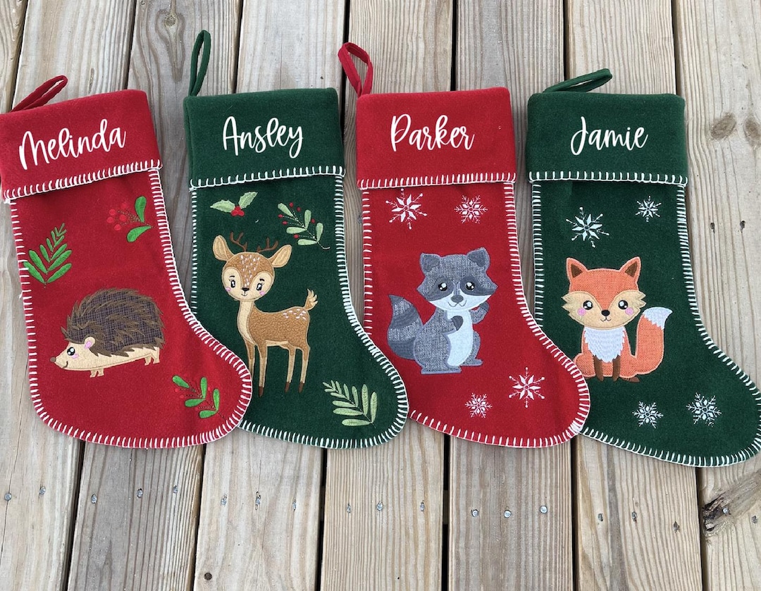 Personalized Animal Christmas Stocking-custom Any Name, Choose From ...