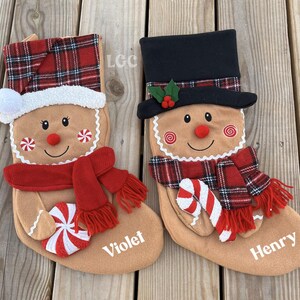 Personalized Gingerbread Christmas Stocking for Boys and Girls Custom ...