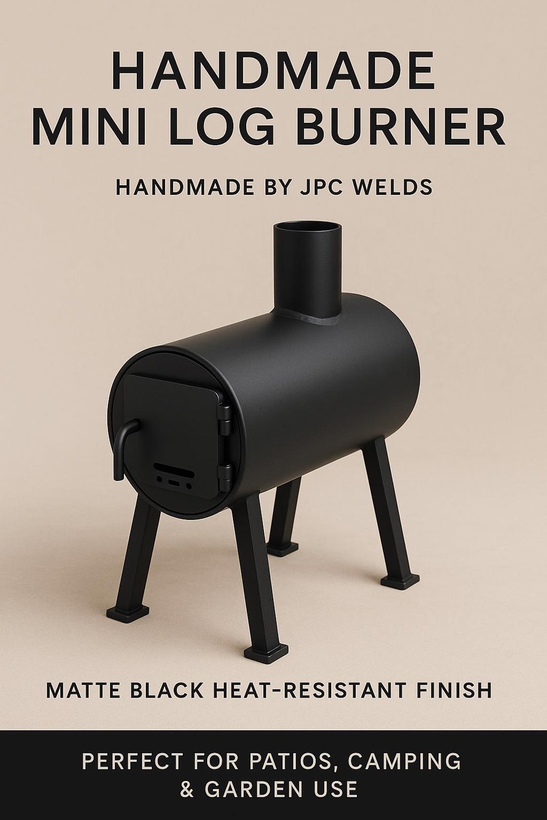 Handmade Mini Log Burner | Modern Patio Wood Stove | JPC Welds - Etsy