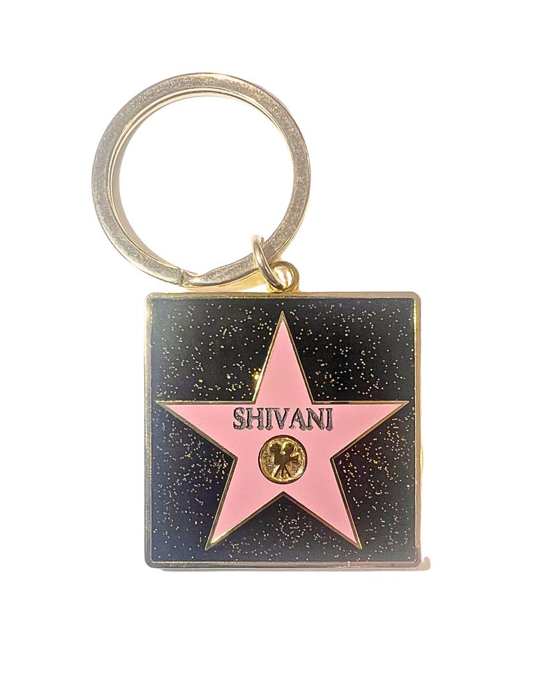 Personalized Hollywood Star Keychain | Walk of Fame Name Keyring ...