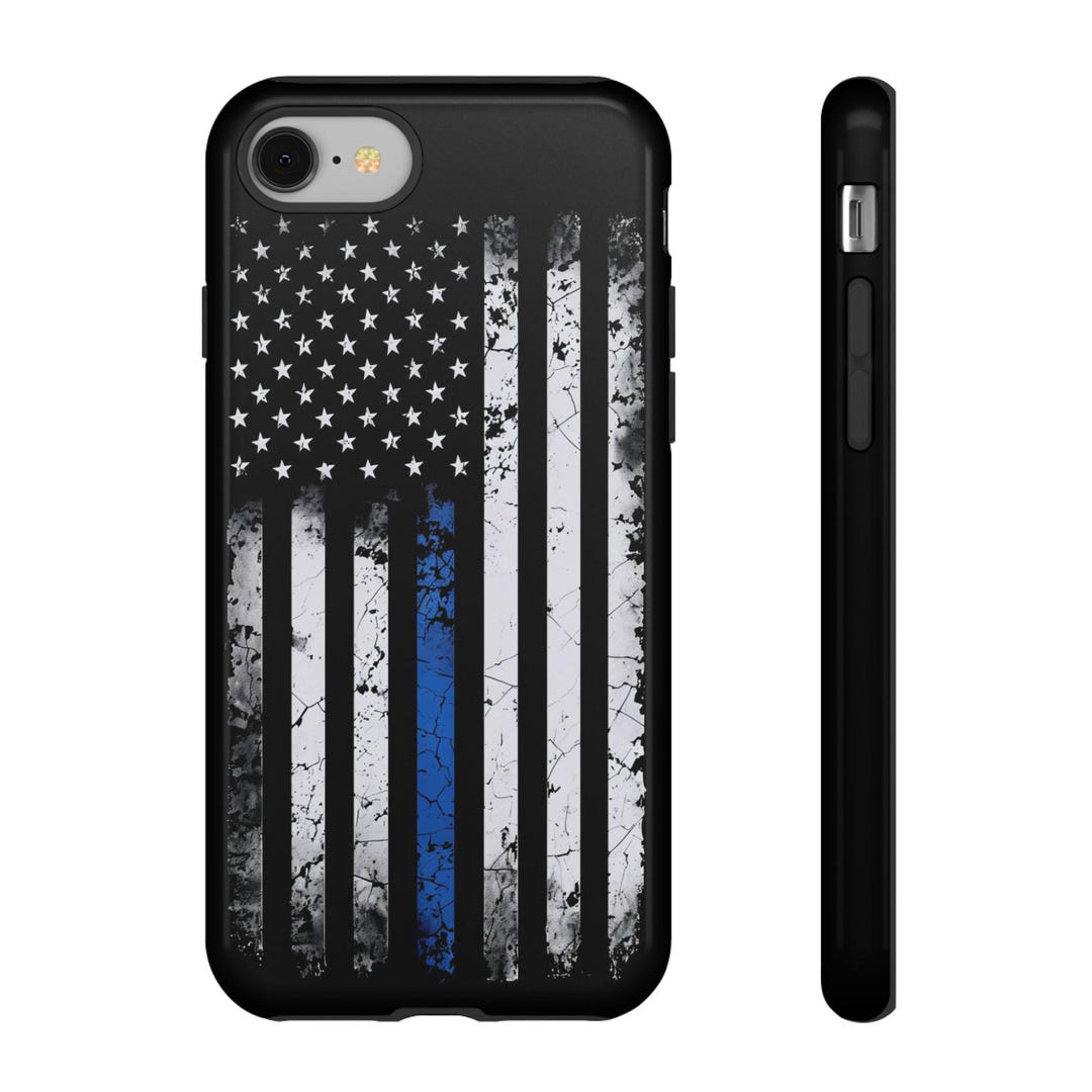 Thin Blue Line Phone Case: Law Enforcement Support - Tough Protection ...