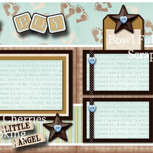 BABY BOY Printed 2 Premade Scrapbook Pages Ez Pages Layout Quick ...