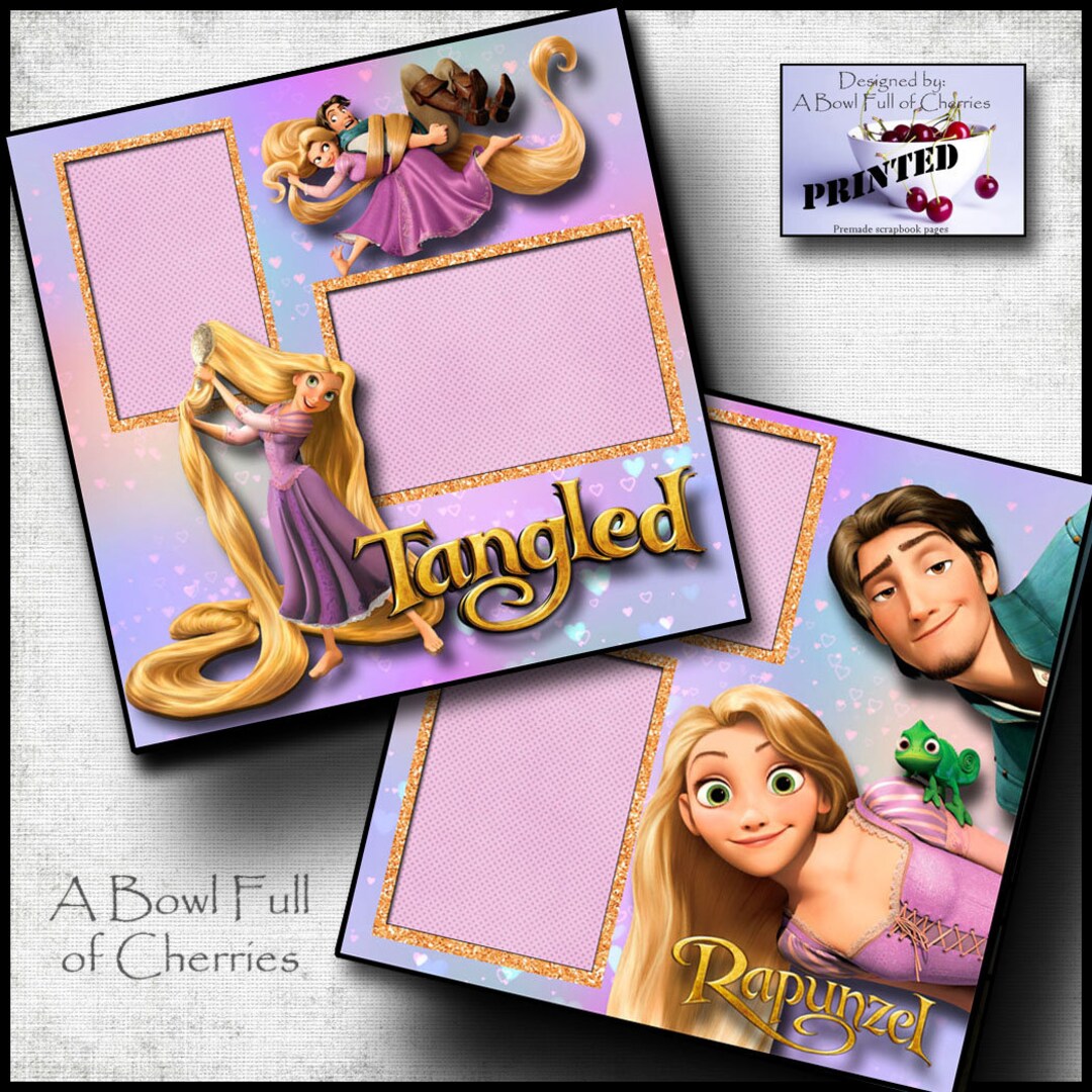 Disney TANGLED Rapunzel Princess Printed 2 Premade Scrapbook - Etsy