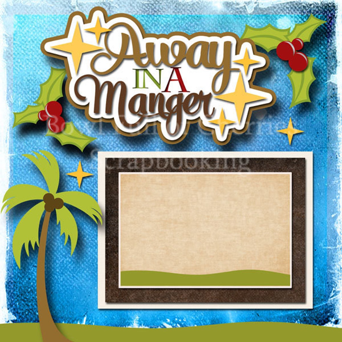 Away in A Manger ~ Nativity ~ Baby Jesus Christmas ~ Printed 2 Premade ...