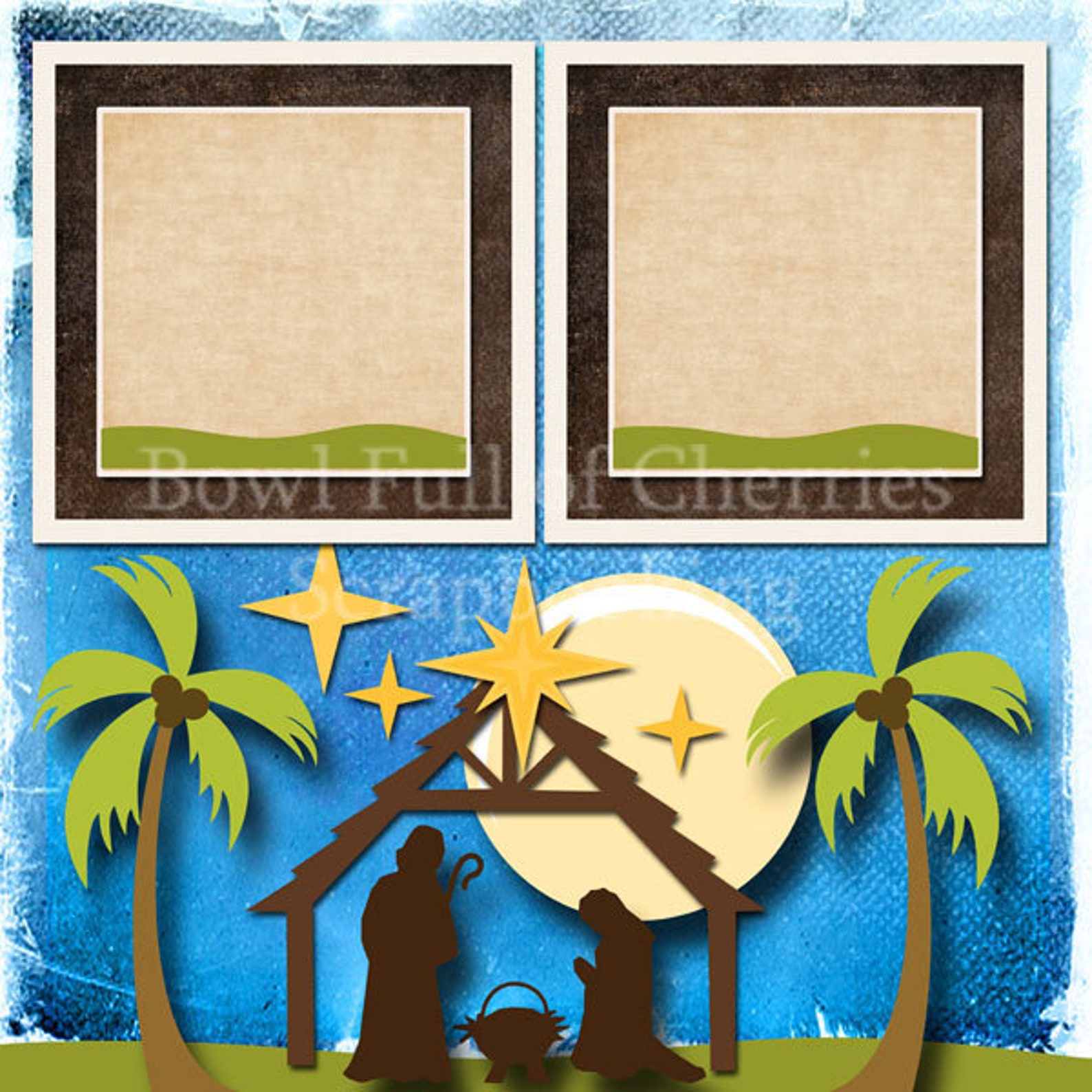 Away in A Manger ~ Nativity ~ Baby Jesus Christmas ~ Printed 2 Premade ...