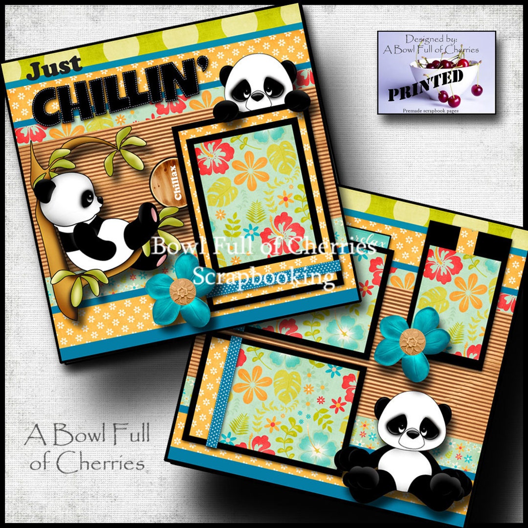 Just Chillin' Play Relax Printed 2 Premade Scrapbook Pages Ez Pages ...