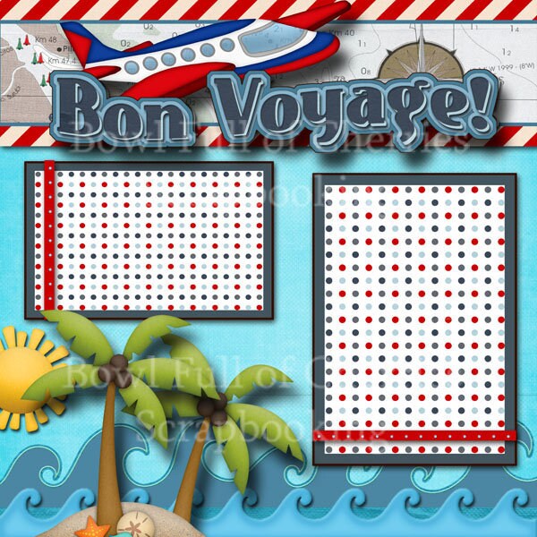 Bon Voyage ~ Ship Island VACATION Travel ~ Ocean View 2 Premade Printed ...