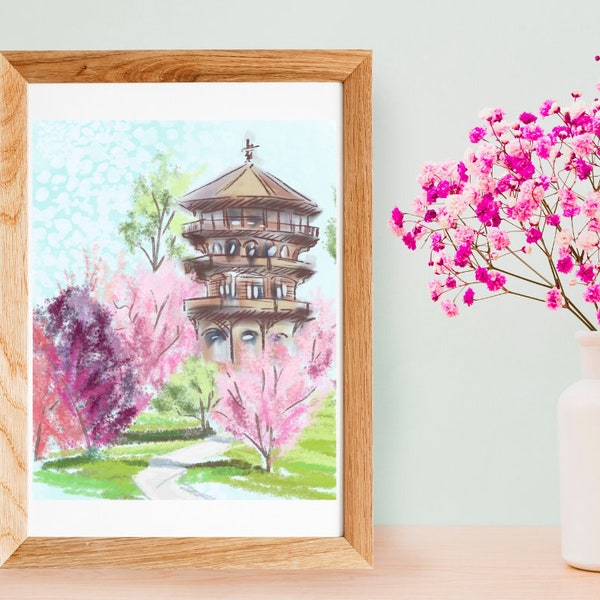 Pagoda Art Print - Etsy