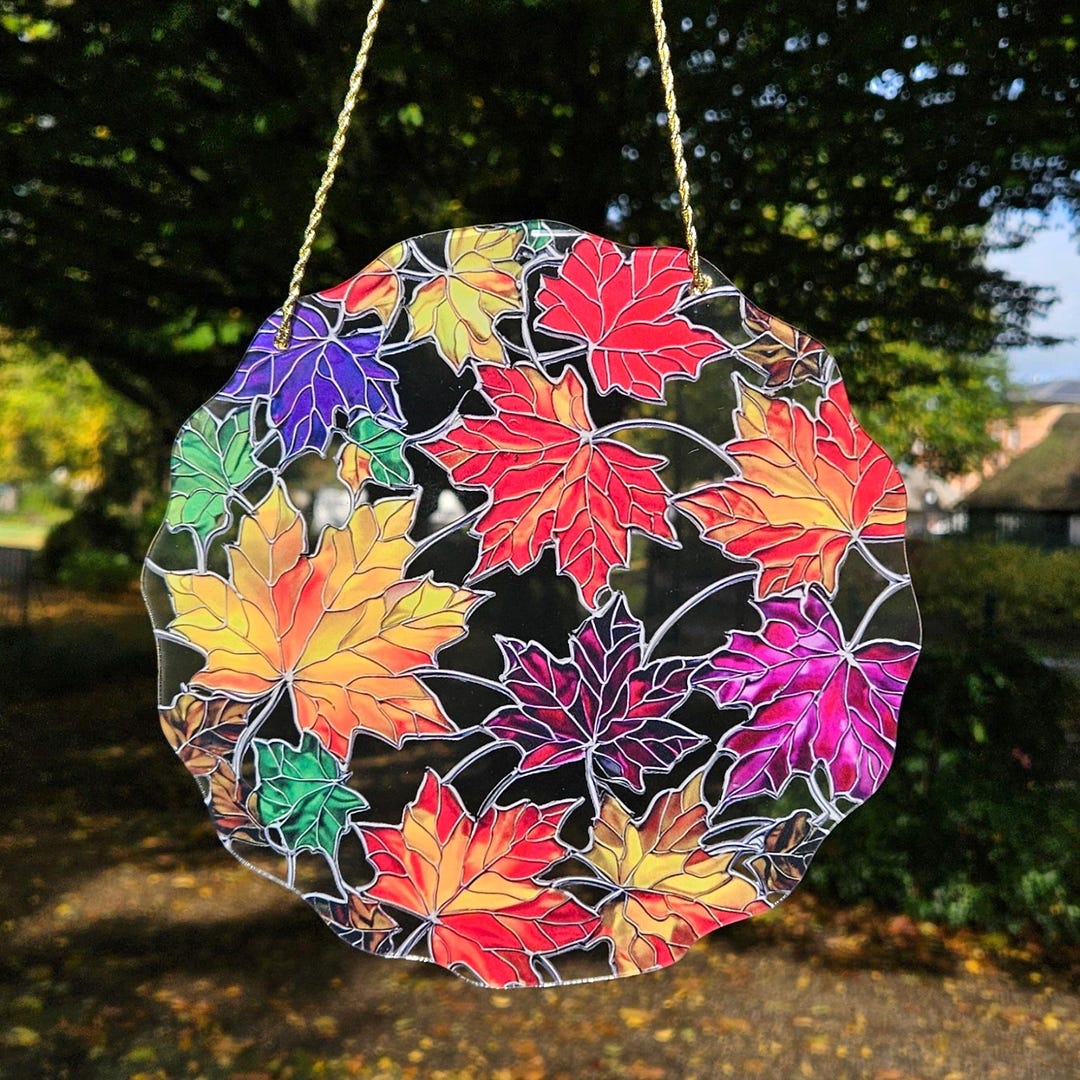 Autumn Leaves Suncatcher . Leaf Wallhanging - Etsy