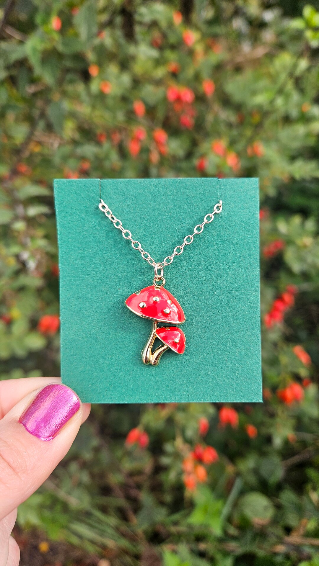 Toadstool Pendant Necklace - Etsy UK