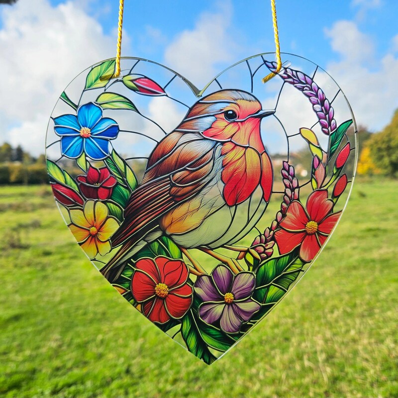 Glass Stained Robin - Etsy UK