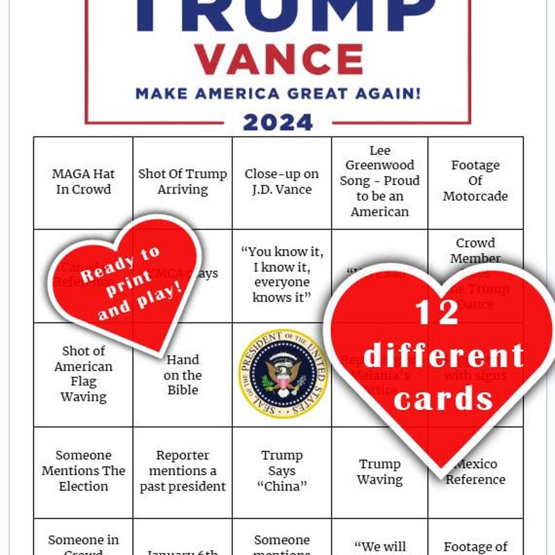 Trump Bingo Card - Etsy