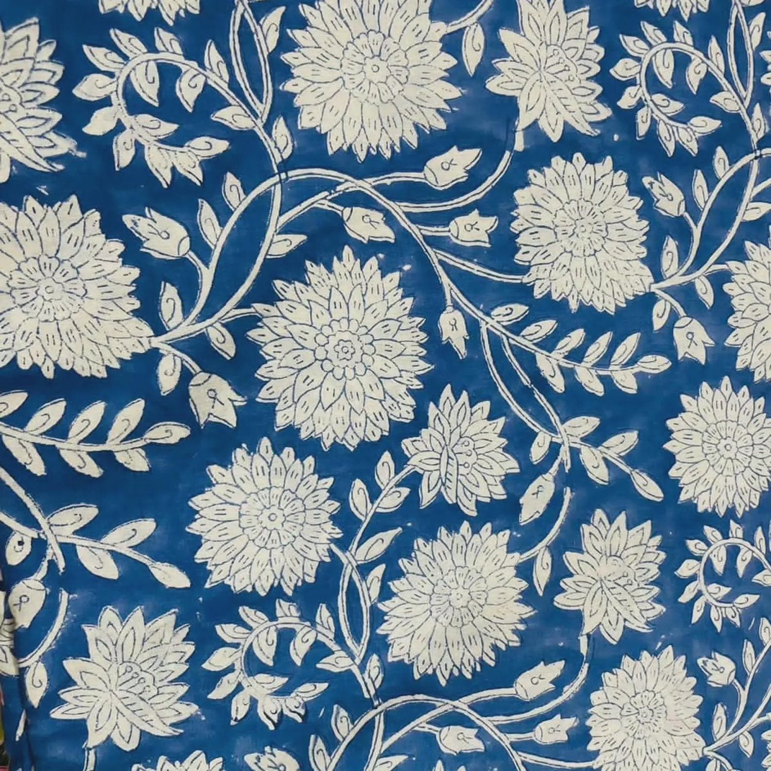 Hand Block Print Pillow Cover: Floral Cotton Cushion With Piping - Etsy