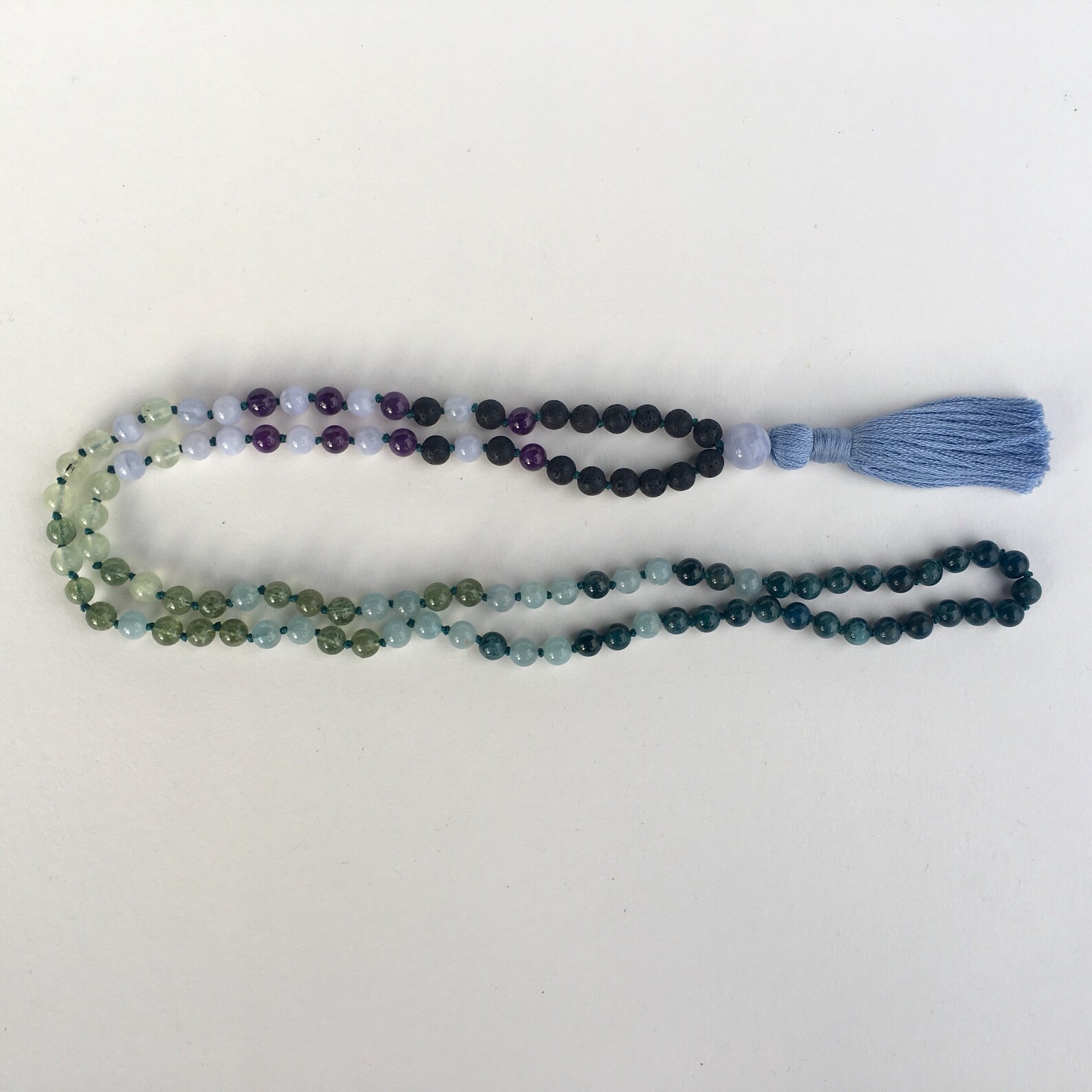 Azorean Paradise 108 Mala Apatite Blue Lace Agate and Lava - Etsy