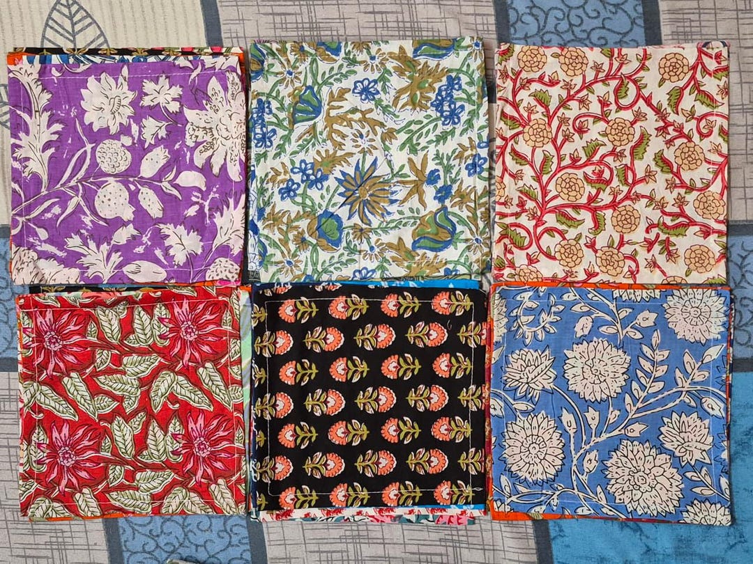 Assorted Cloth Napkins Set 30 Pack of Hand Block Printed Wedding ...