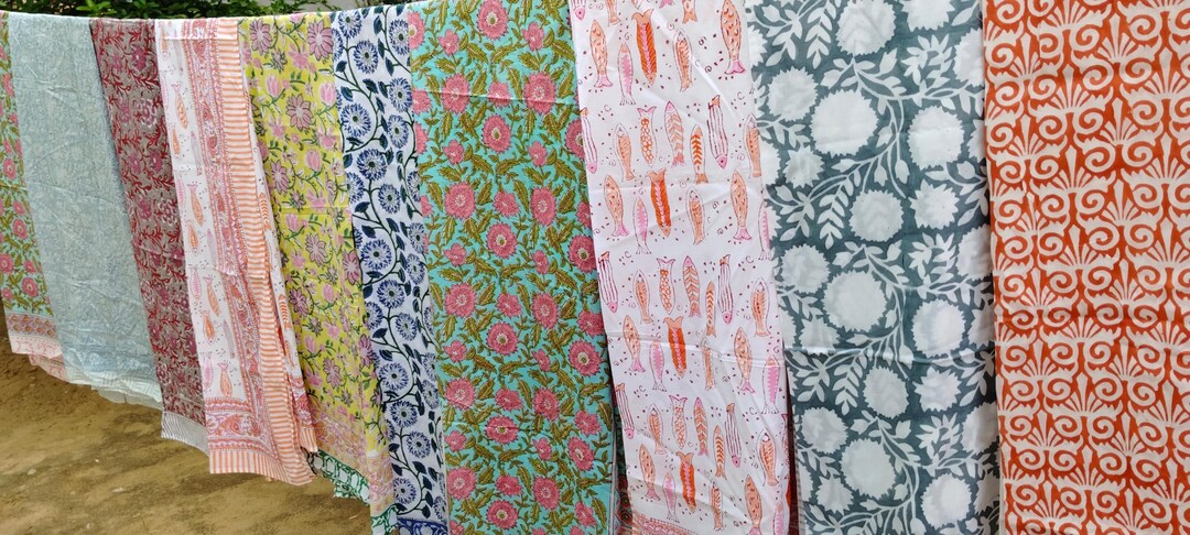 Assorted Floral Printed Sarongs Hand Block Printed Cotton Sarong ...