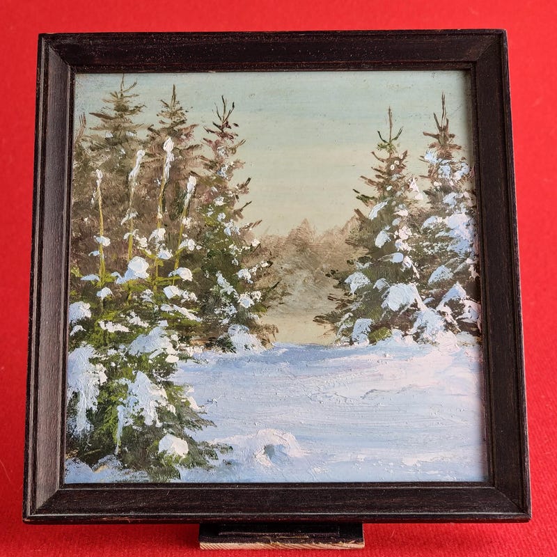 Small Winter Oil Antique - Etsy