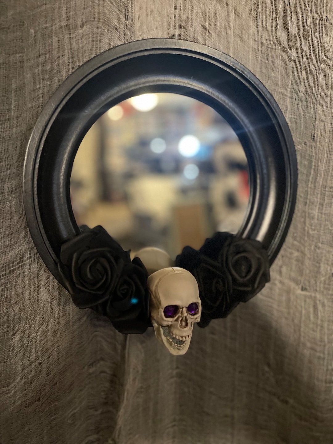 Round Skull Mirror - Etsy