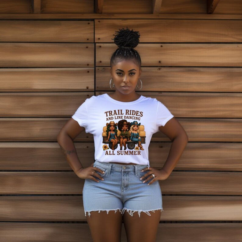 Trail Rides and Line Dancing PNG File| Summer Cowgirl |vibes Tee ...