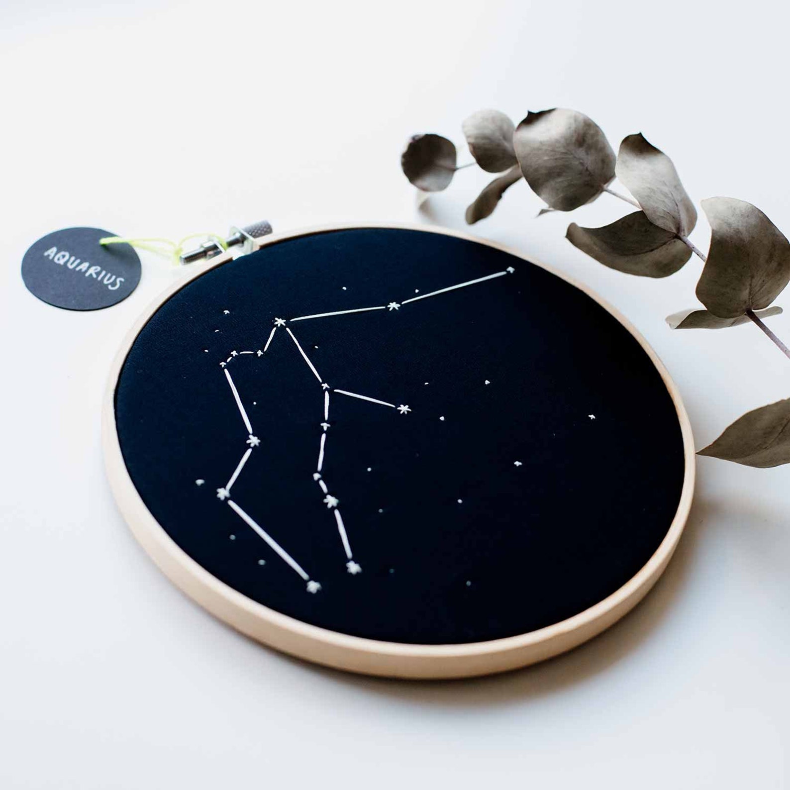 Zodiac Constellation Embroidery Hoop Art: Glow in the Dark Star Sign ...