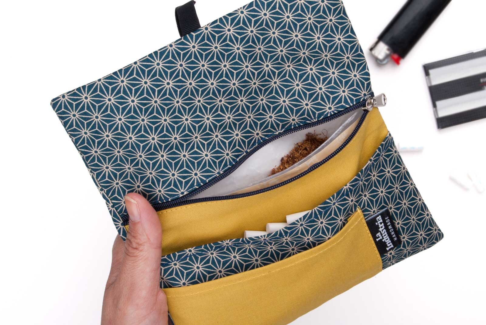 Rolling Tobacco Pouch with a Japanese pattern Tobacco Case | Etsy