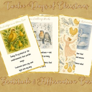 Twelve Days of Christmas Gratitude & Affirmation Cards - Etsy