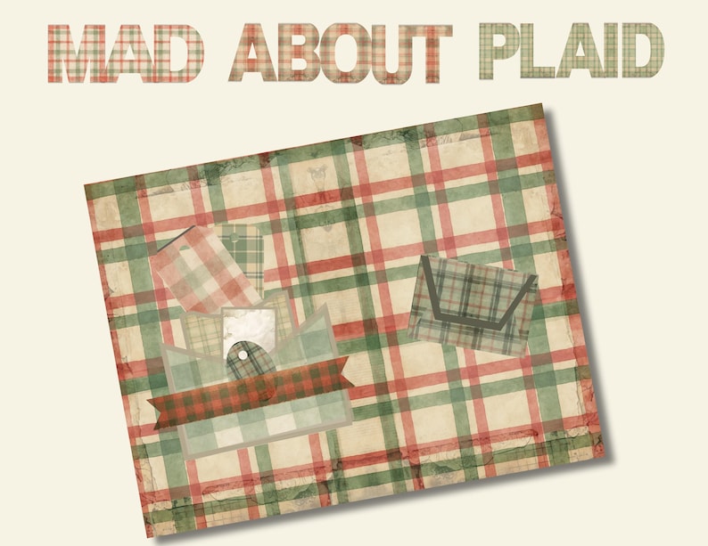 Mad About Plaid Junk Journal | Faded Red and Green Plaids - Etsy