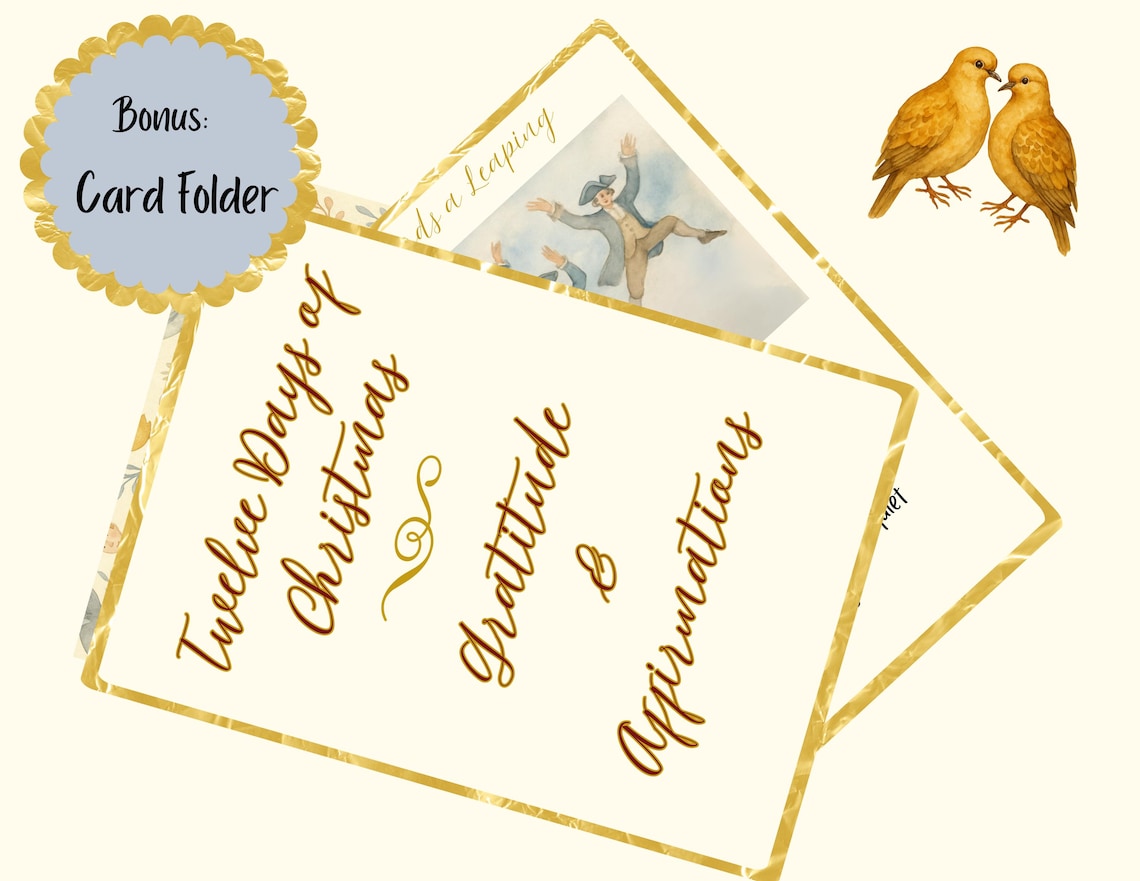Twelve Days of Christmas Gratitude & Affirmation Cards - Etsy