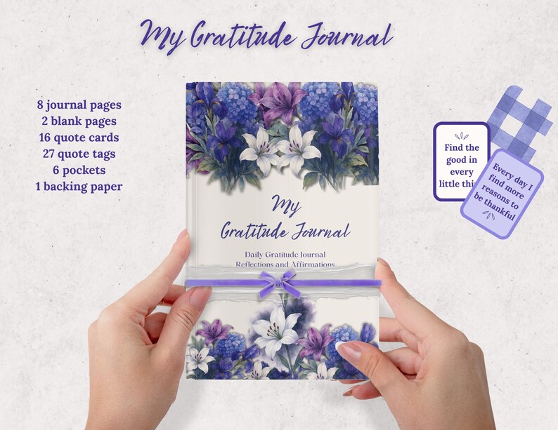 My Gratitude Journal Printable Kit – Reflective Prompts, Affirmation ...