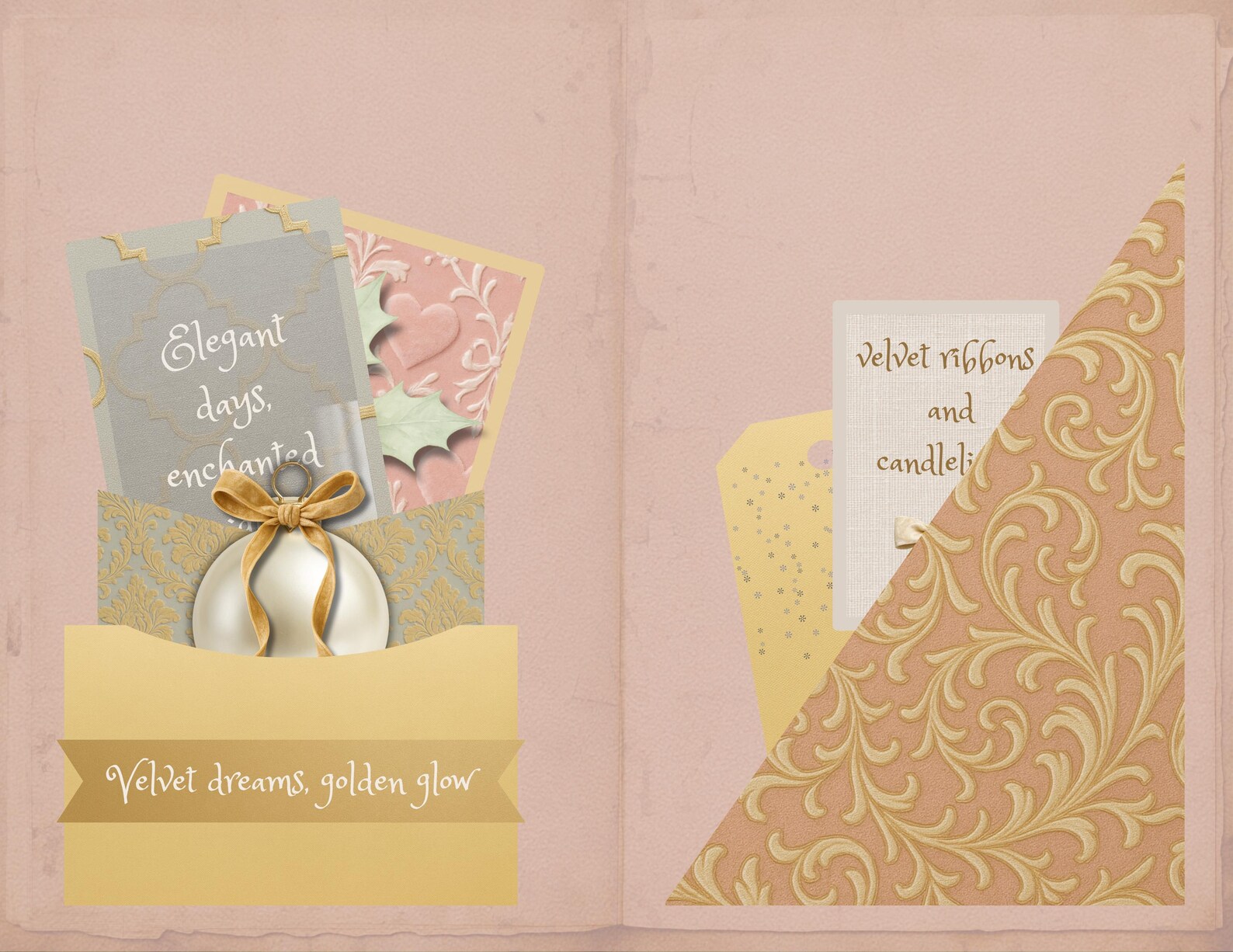 Velvet Pearl Holiday Junk Journal Kit – Silver, Gold and Blush ...