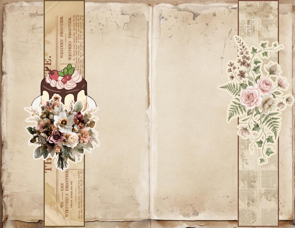 Neutral Vintage Recipe Printable Kit | Mocha Floral Recipe Cards, Lined ...