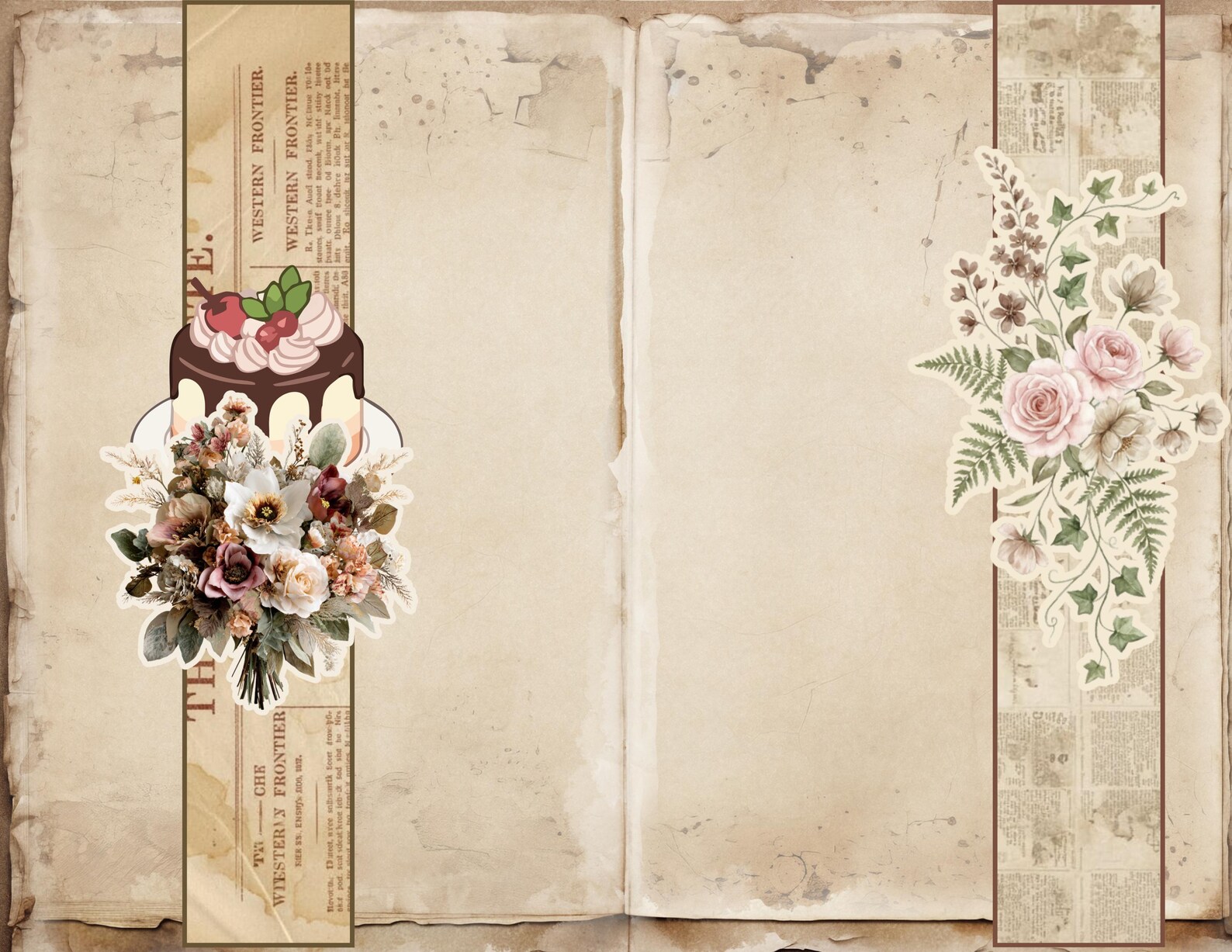 Neutral Vintage Recipe Printable Kit | Mocha Floral Recipe Cards, Lined ...