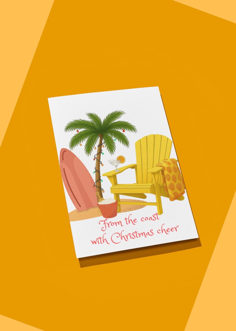Coastal Christmas Cards, Fun and Unique Beachy Cards, Printable Beach ...