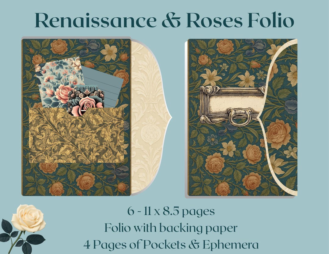 Renaissance and Roses Folio, Scrapbook Ephemera, Junk Journals - Etsy