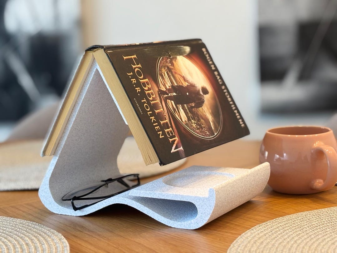 Modern Book Valet & Bedside Organizer | 3D Printed Book Stand With ...