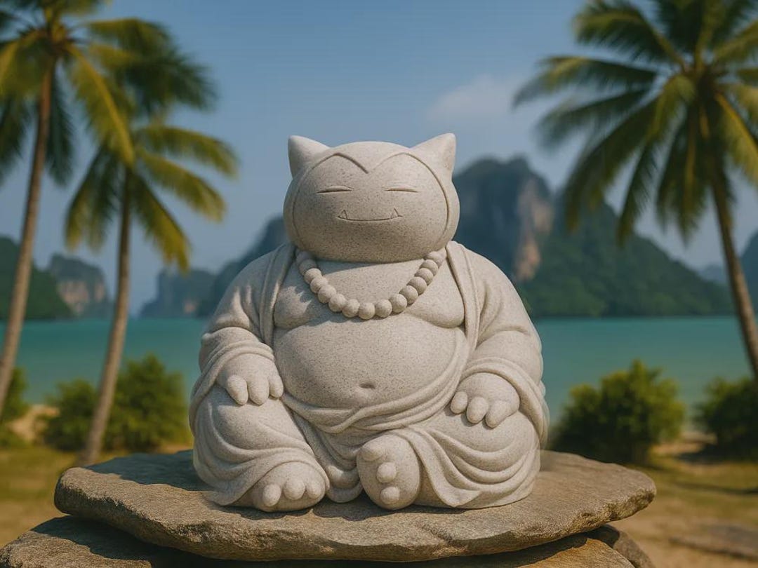 Zen Sleeping Monster Statue - Etsy