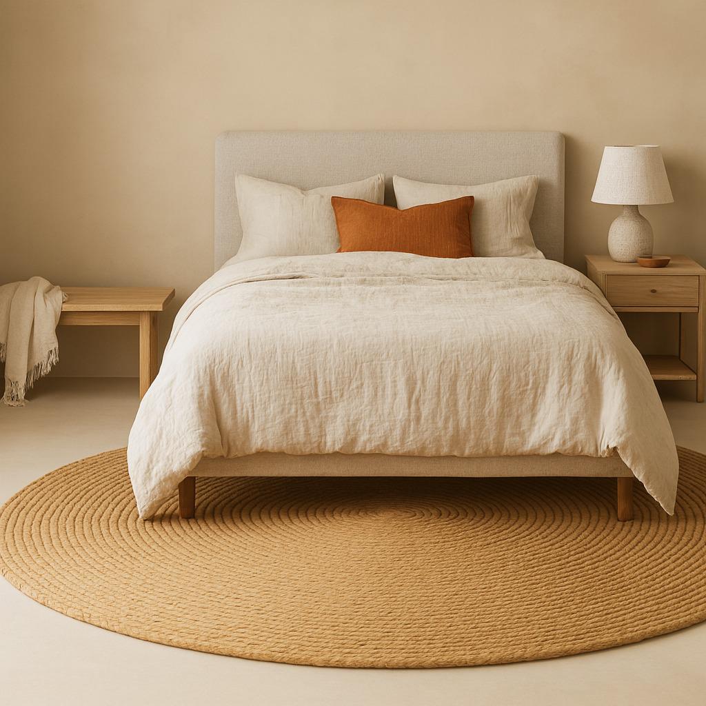 Handcrafted Natural Round Jute Rug – Eco-friendly Braided Floor Mat for ...