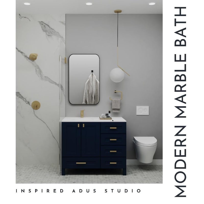 Navy Bathroom Vanities - Etsy