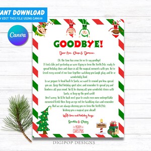 Elf on the Shelf Arrival Letter Template, Elf on the Shelf Goodbye ...