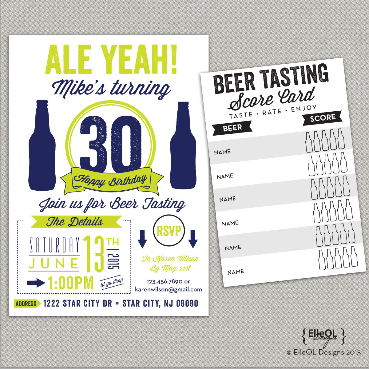 Chalkboard Beer Tasting Birthday Invitation - Ale Yeah, Any Age ...