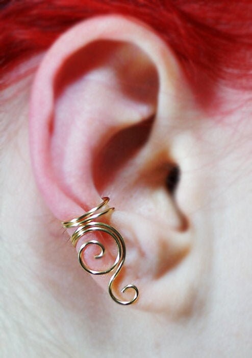 Swirly Ear Cuff Custom Color Double Spiral Ear Cuff | Etsy