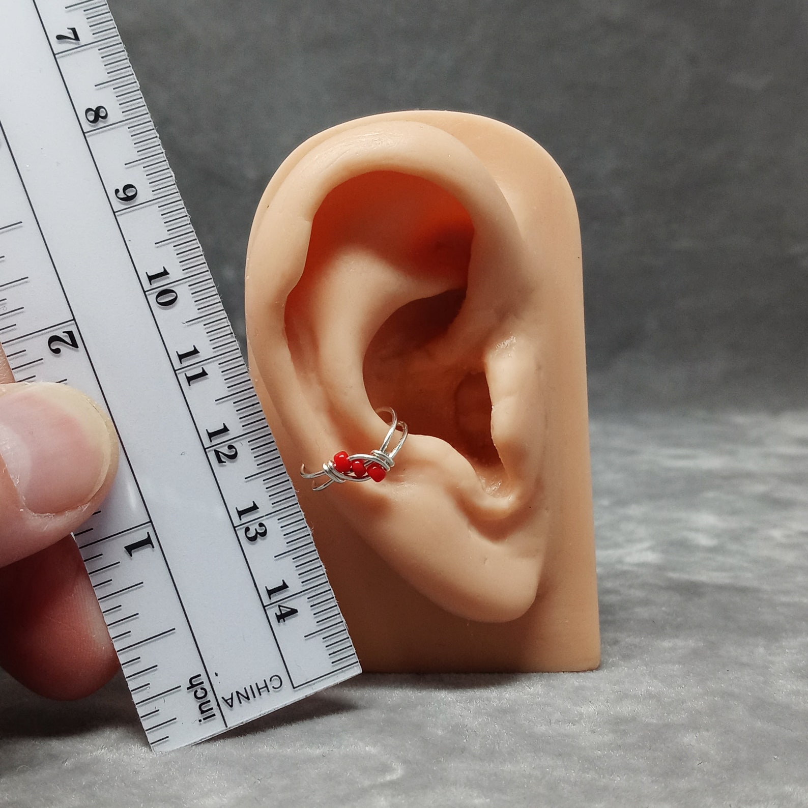 Dainty Beaded Ear Cuff Custom Colors Available | Etsy