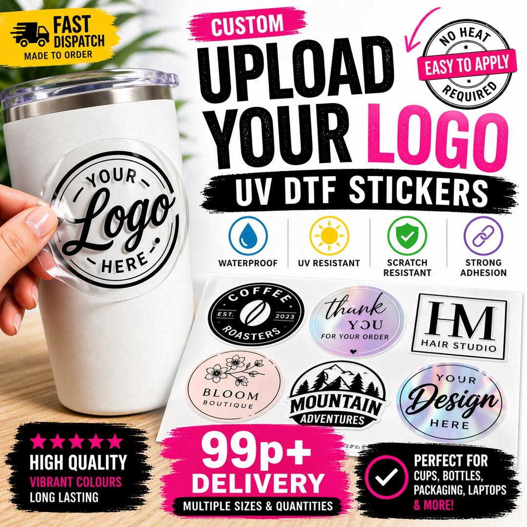 Custom Logo UV DTF Stickers for Personalisation & Packaging ...