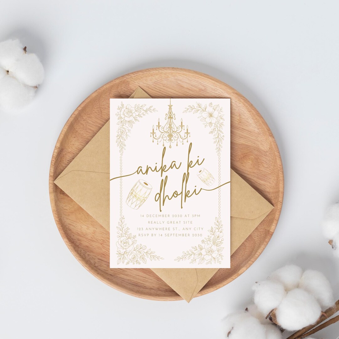 Ivory Gold Dholki Invitation & Song Booklet | 17 Traditional Mehndi ...