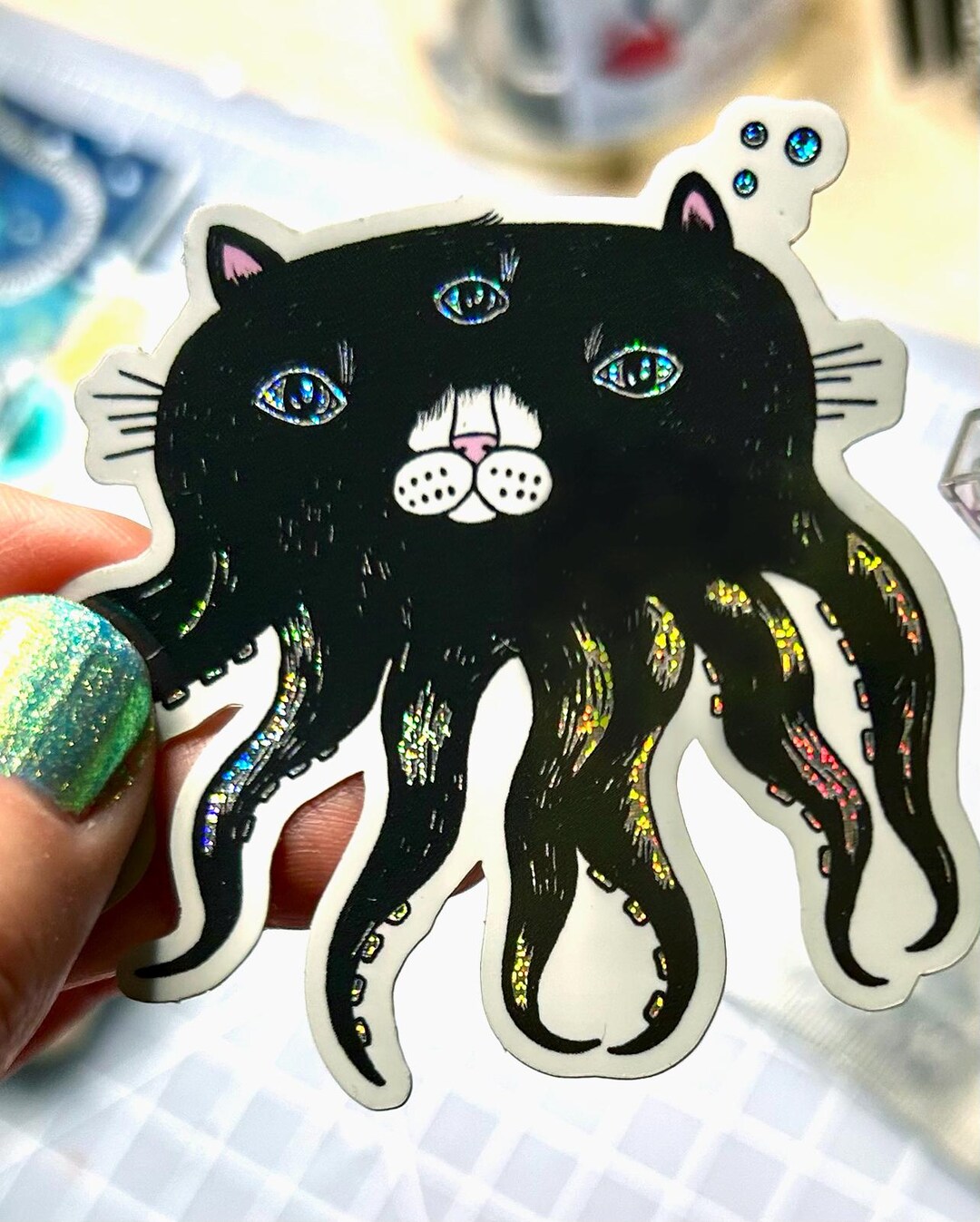Tentacle Cat (cepahalokitten?catopus? Octocat?) Sticker - Etsy