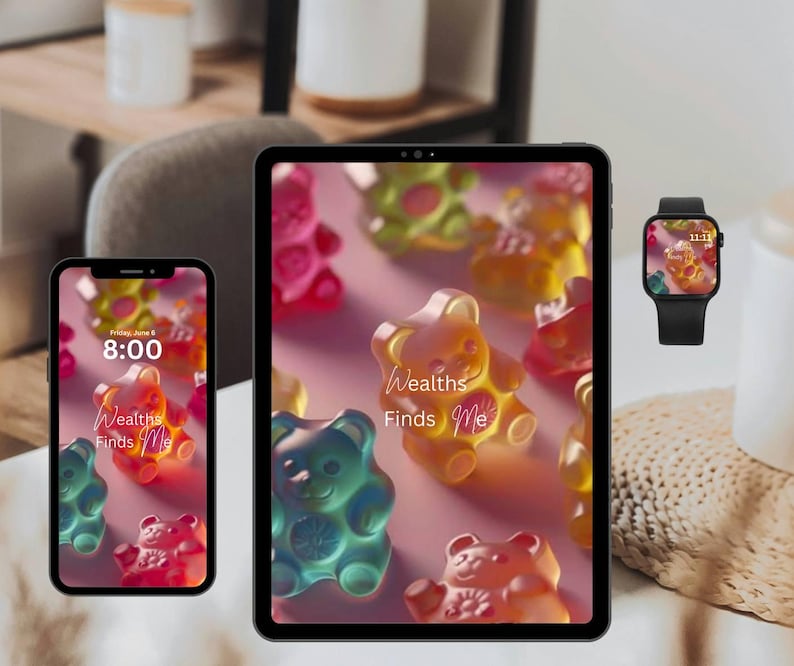 Cute Gummy Bear Affirmation Wallpaper –editable & Instant Download | 3 ...