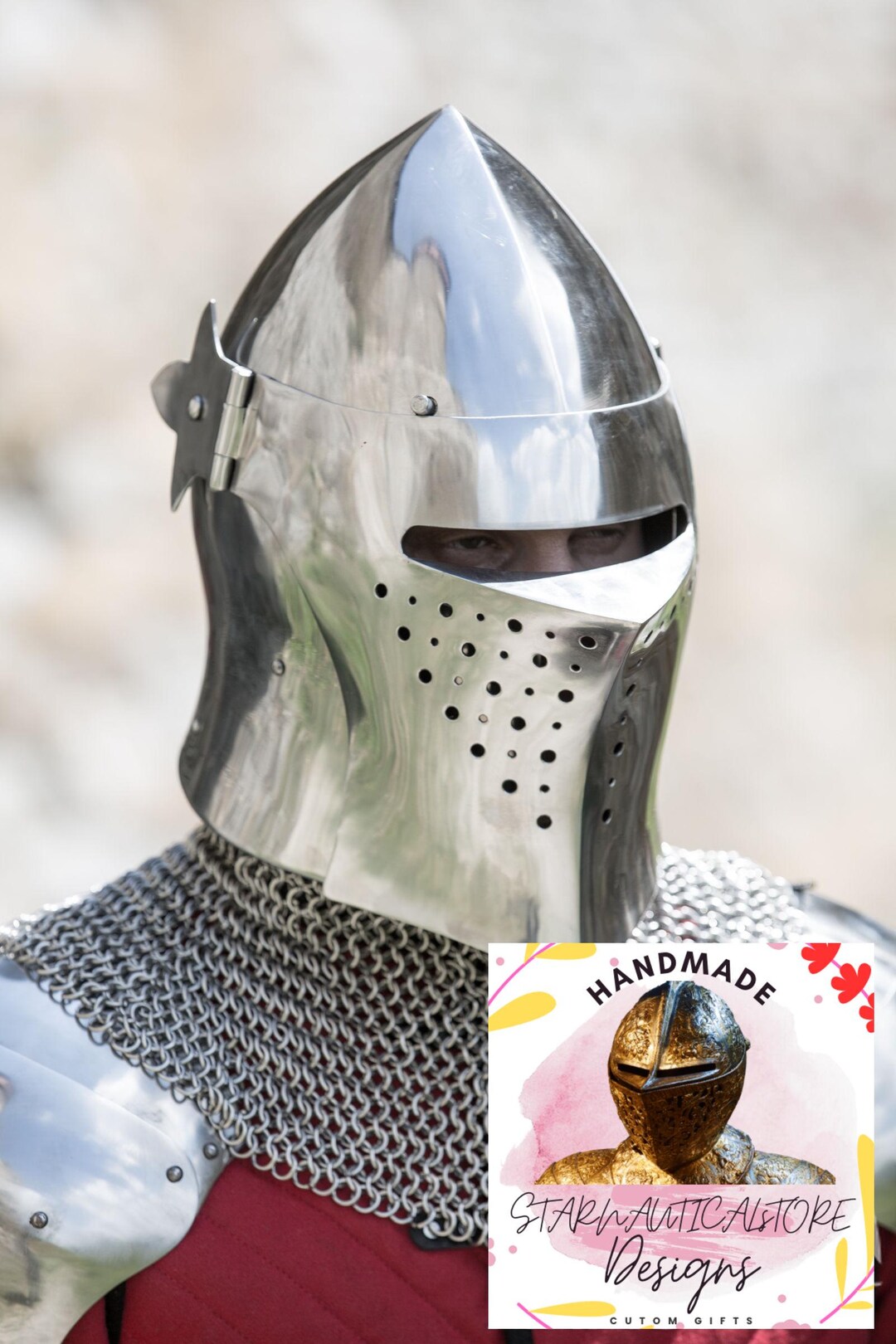 Barbute Bascinet Helmet | Medieval Knight Armor , Barbuta Bascinet ...