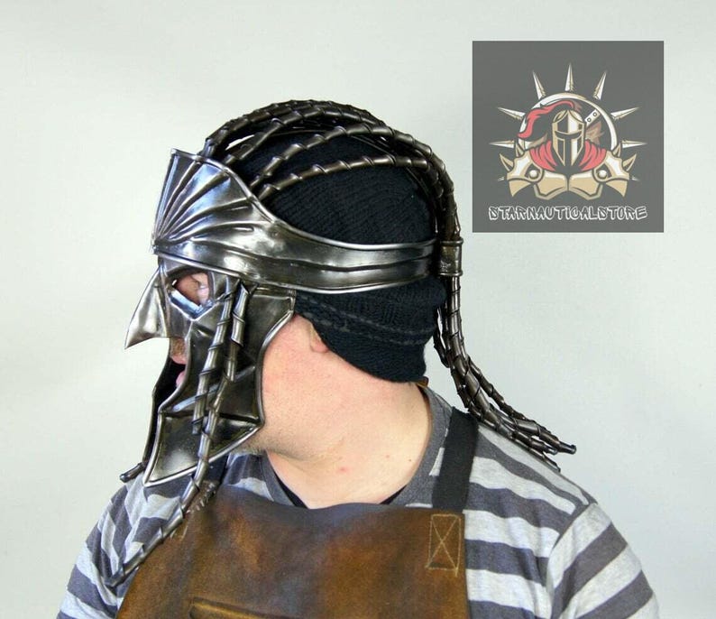 Medieval 18ga Steel Pirate Fantasy Armor Dwarf Helmet Mask Made of ...